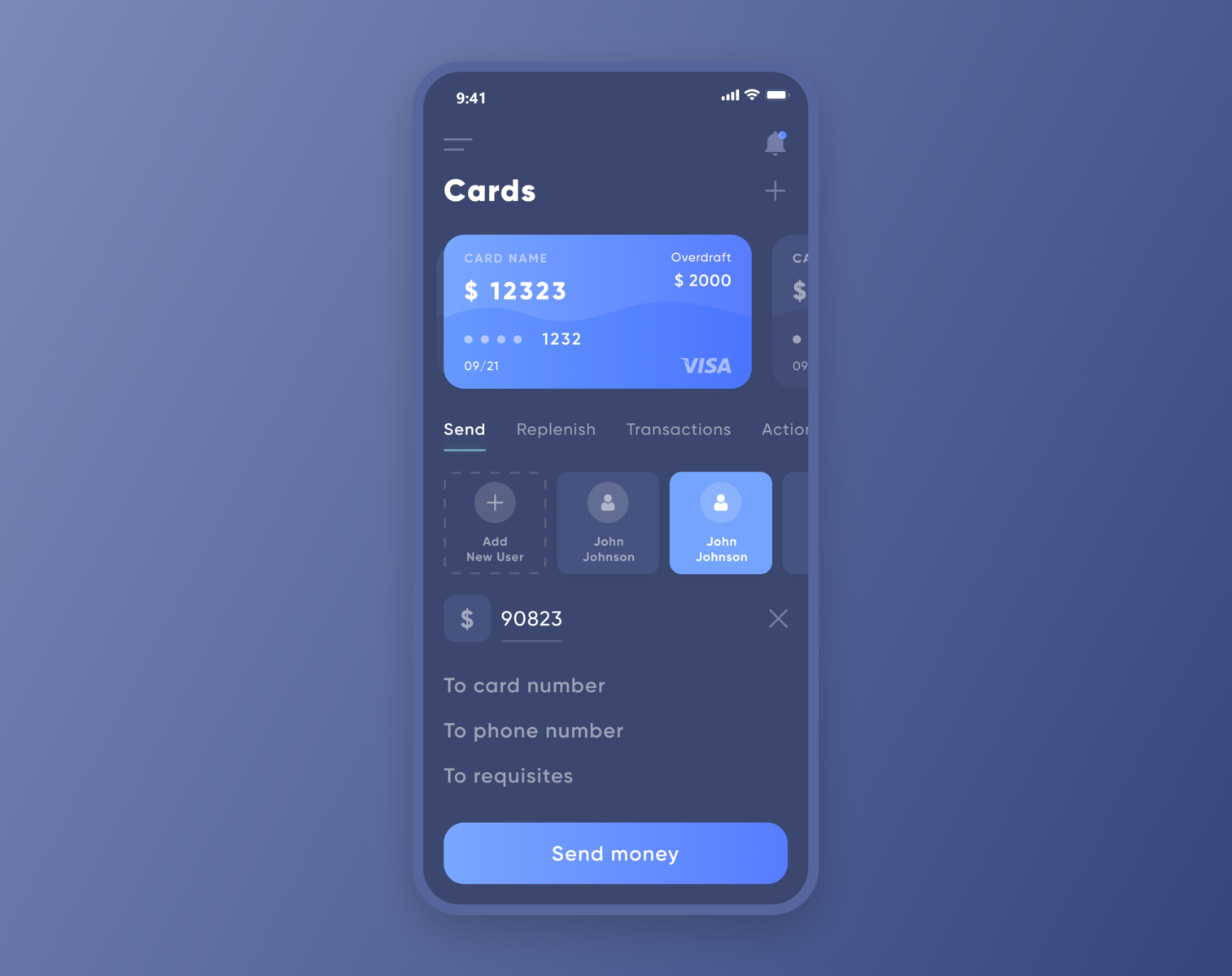 Bank app Cards section by Maxim on Dribbble