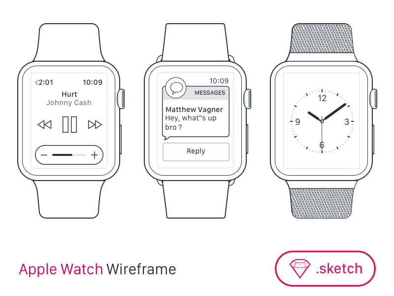 Apple Watch Wireframe for SketchApp [FREEBIE] by Rémi Fayolle on Dribbble