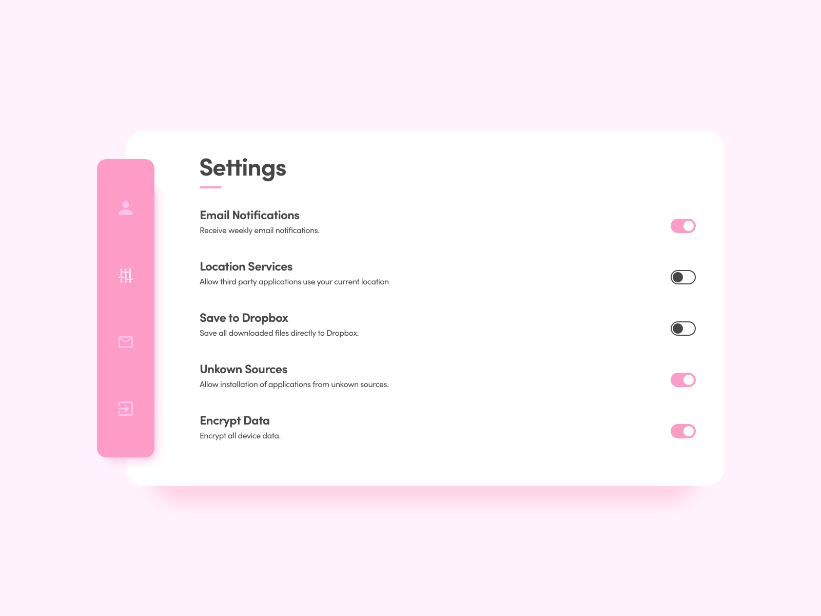 Settings // Concept by Calvin Freeman on Dribbble