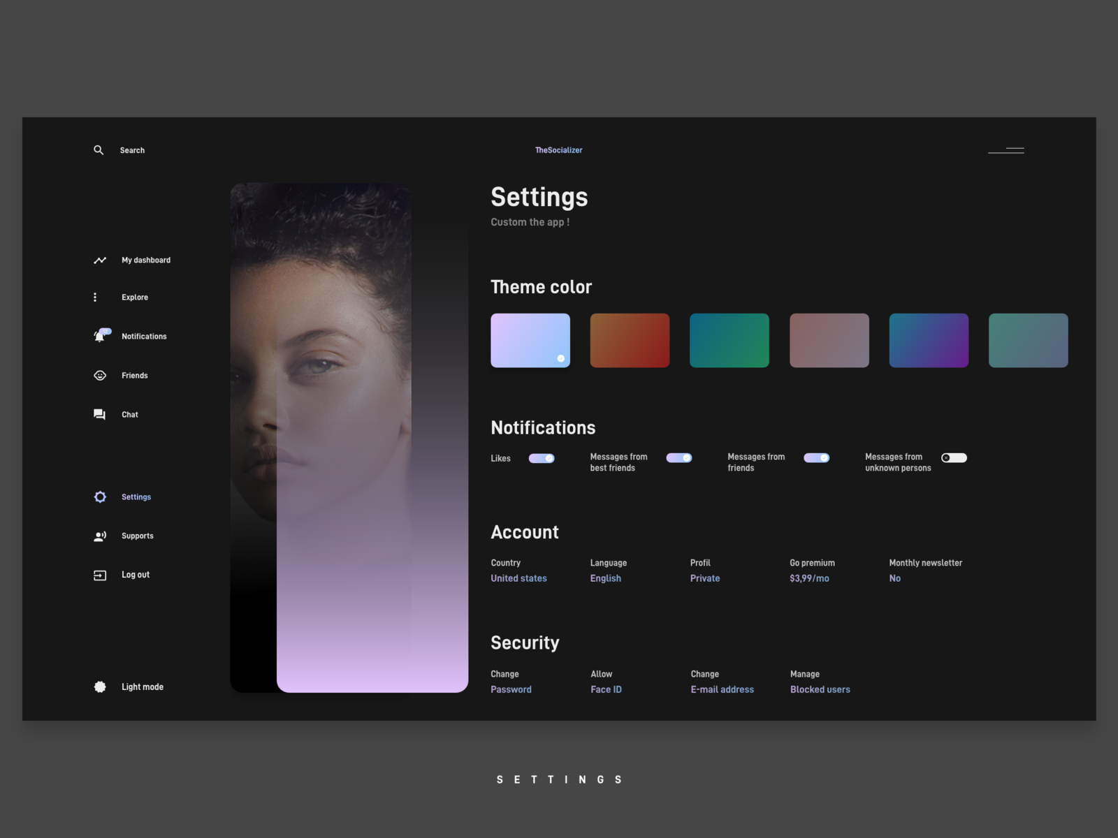 Daily UI 07 - Settings by Robin Piquemal on Dribbble
