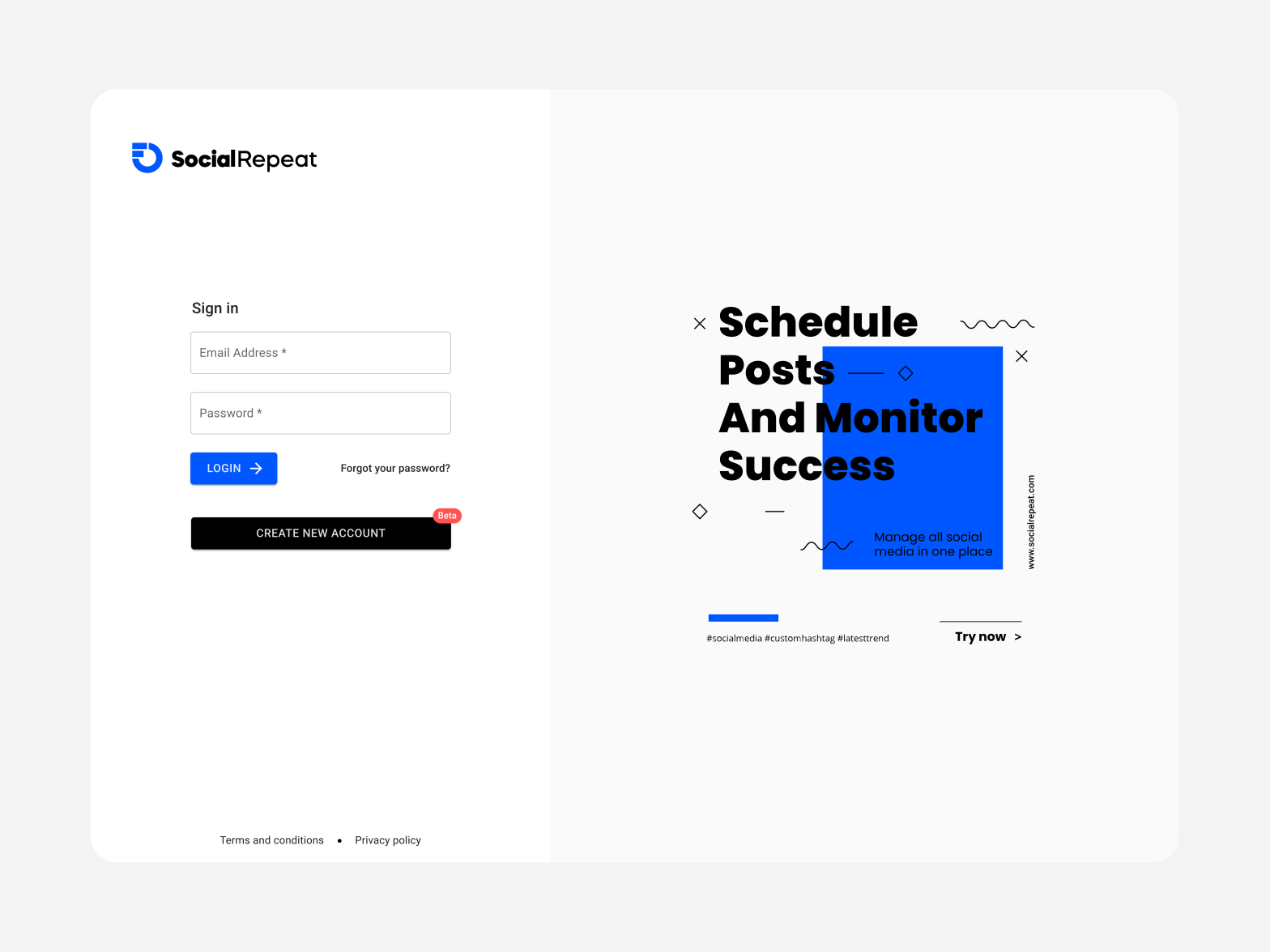 SocialRepeat - Material UI login screen by Mohamed Abdelhady on Dribbble