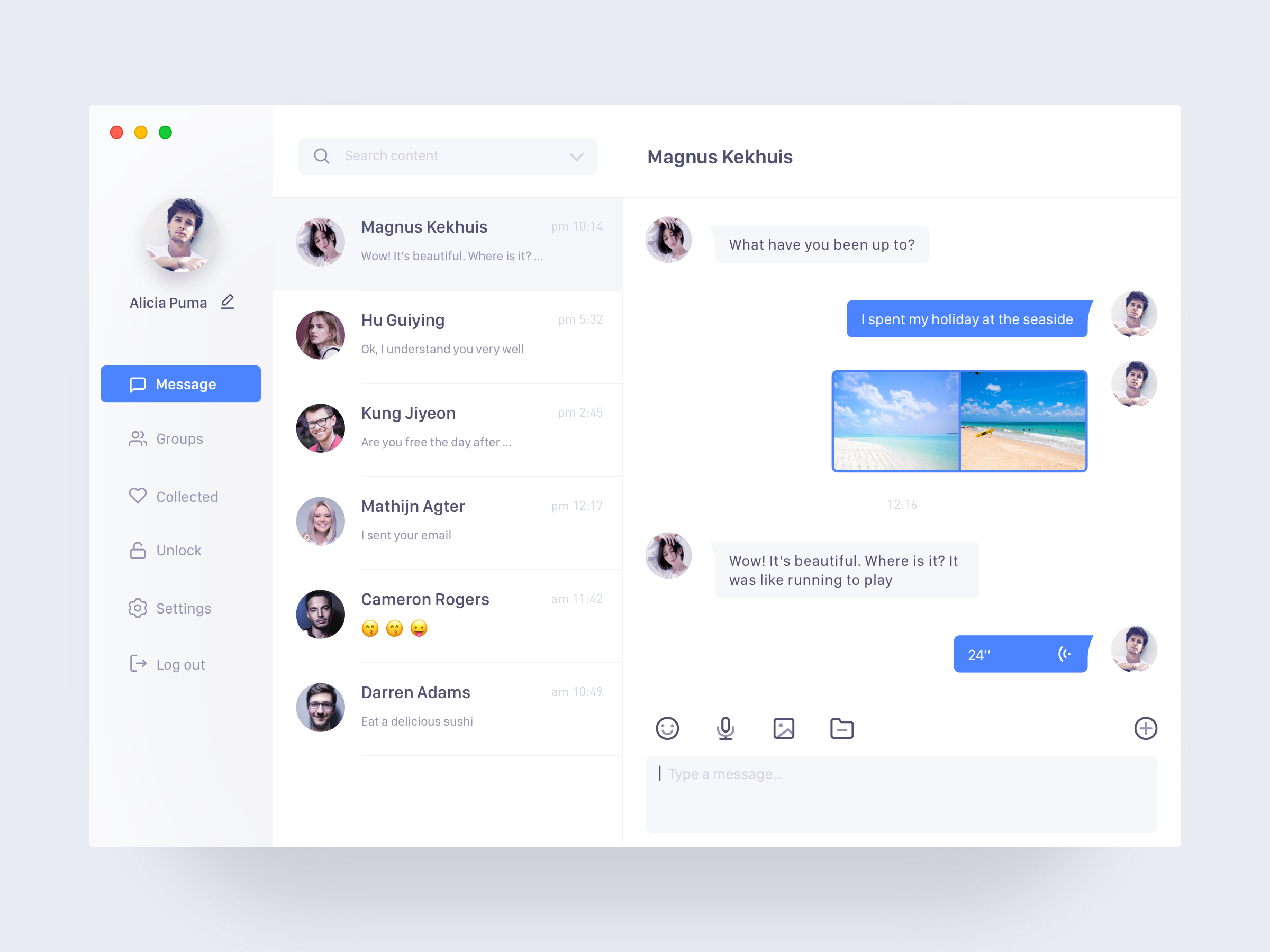 MAC social app interface by Cao Hao on Dribbble