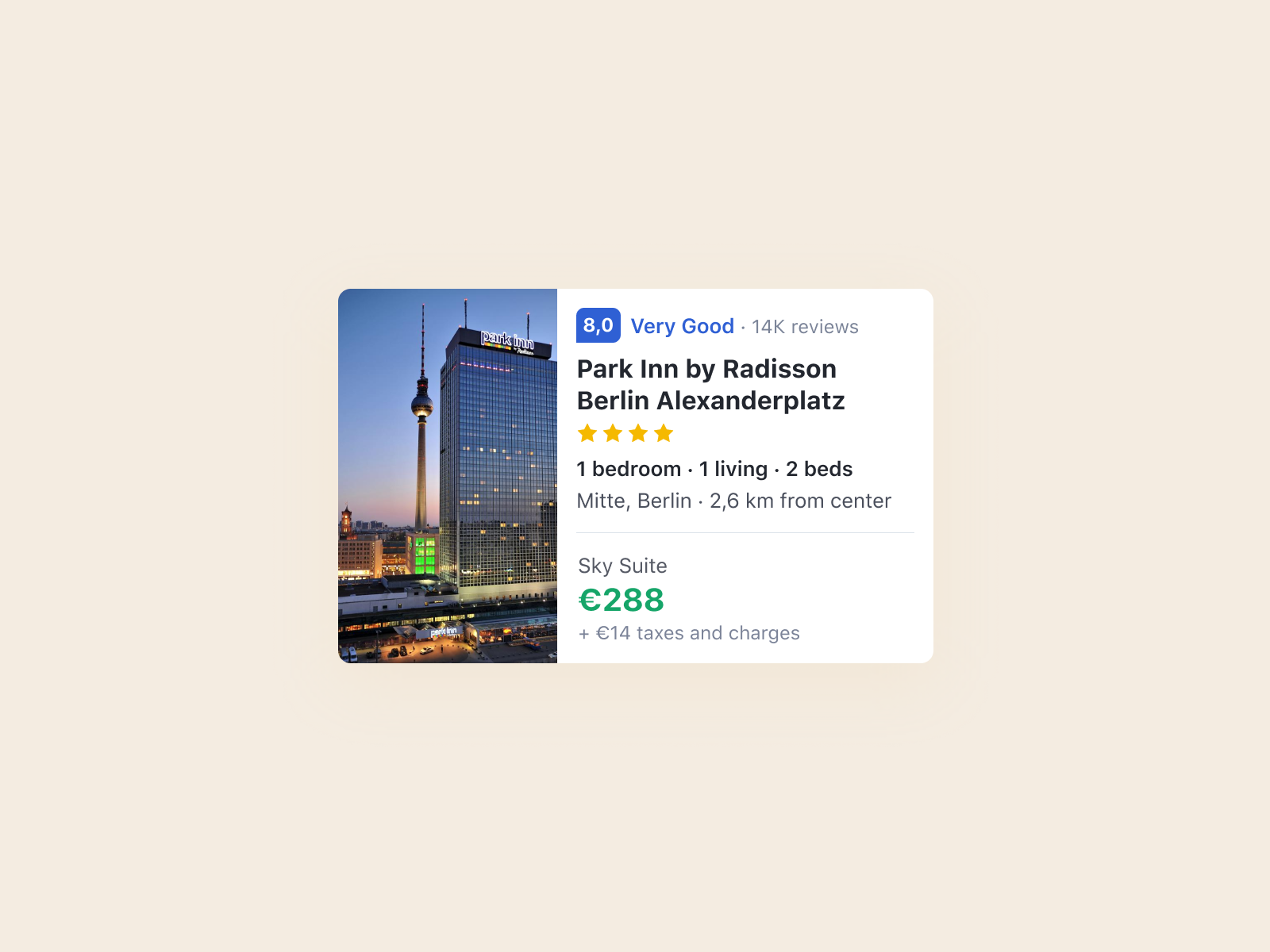 Booking — Hotel card by Damir on Dribbble