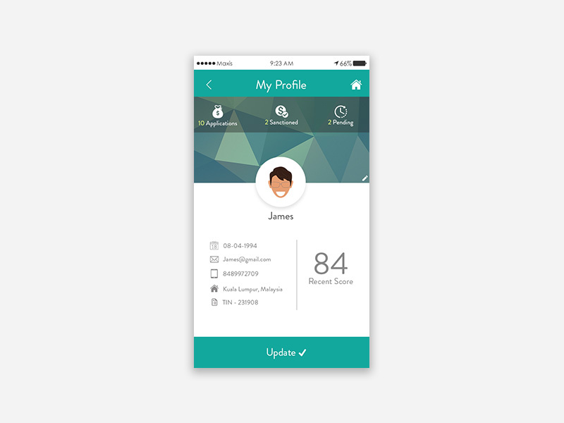 Profile Screen by Logesh Rangaraj on Dribbble