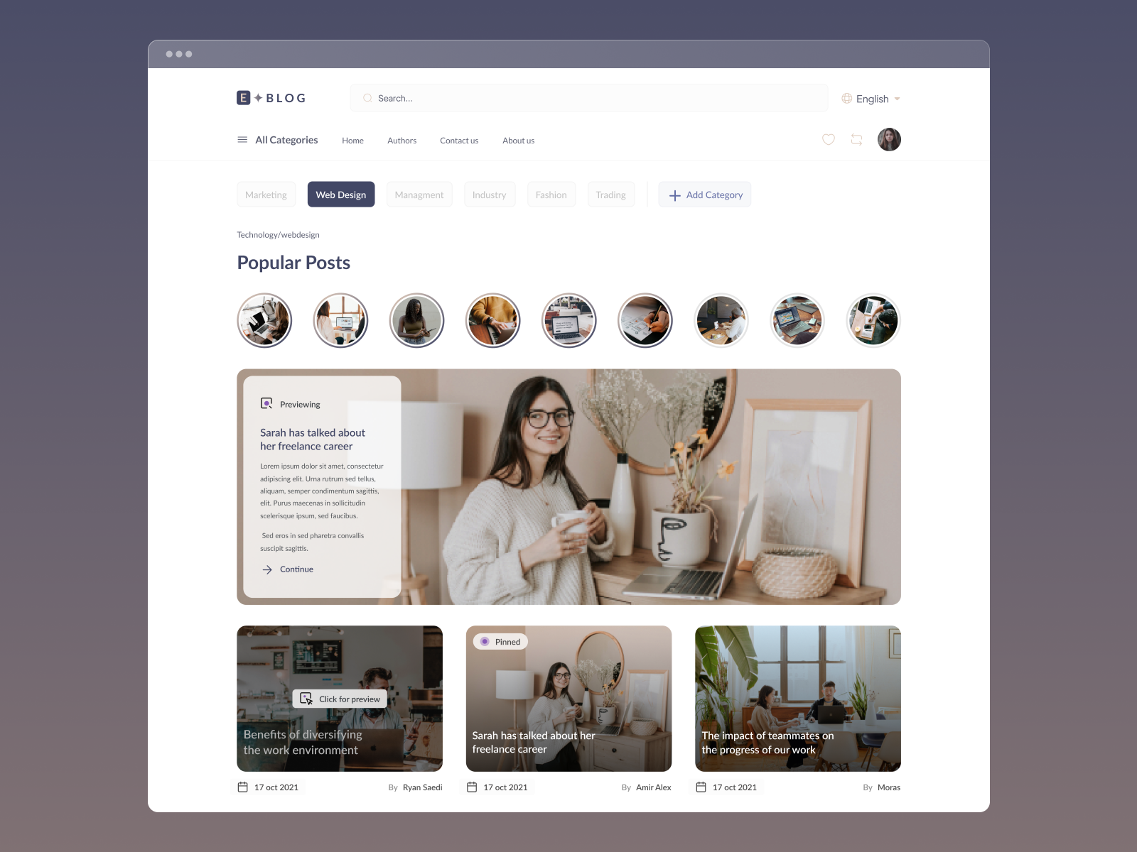 EBLOG Landing Page by Ryan Saedi for Echo on Dribbble