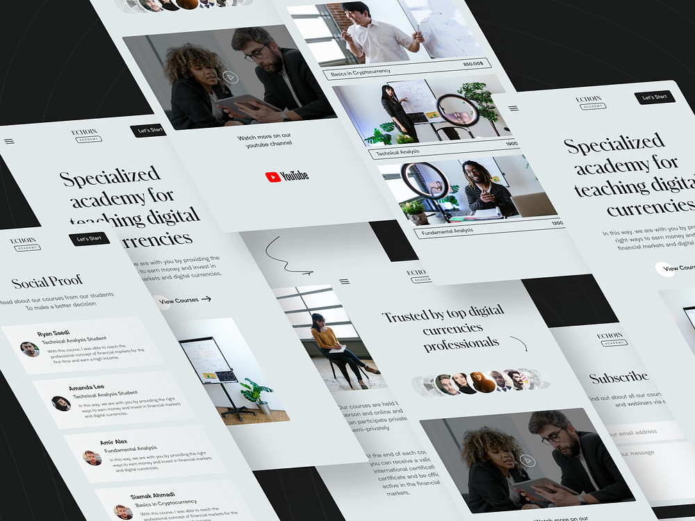 Echoin Academy Mobile Responsive version by Ryan Saedi for Echo on Dribbble