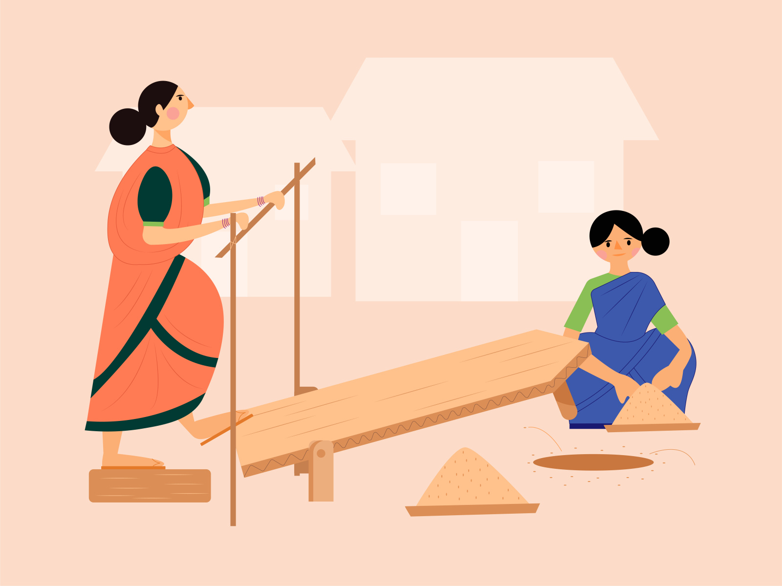 Dheki illustration by Rubaiya Sharif on Dribbble