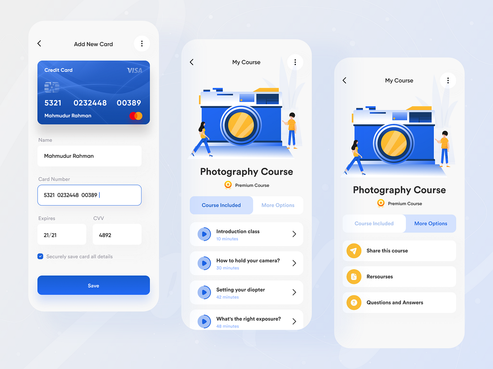 Course Mobile App 📖 by Mahmudur Rahman for Orizon: UI/UX Design Agency ...