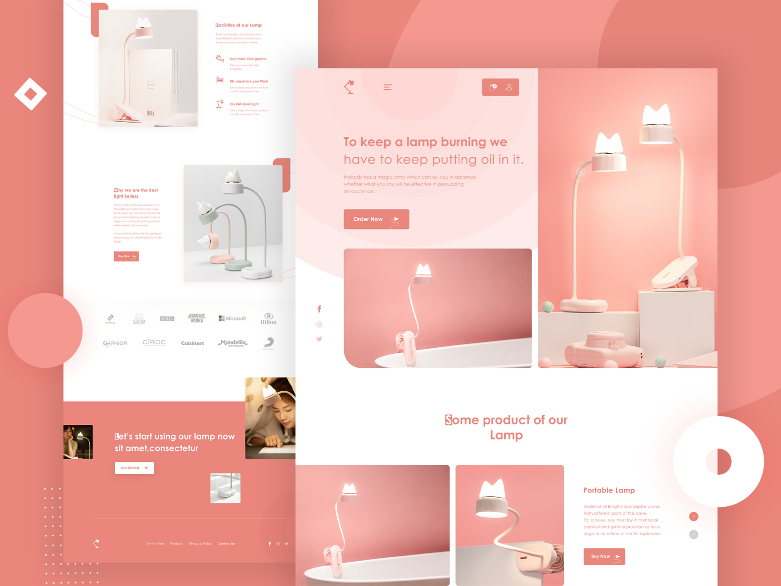 Lamp Product Landing Page by Mahmudur Rahman on Dribbble