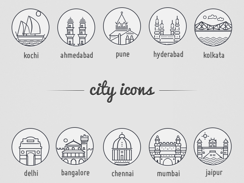 City Icons by Leftshift on Dribbble