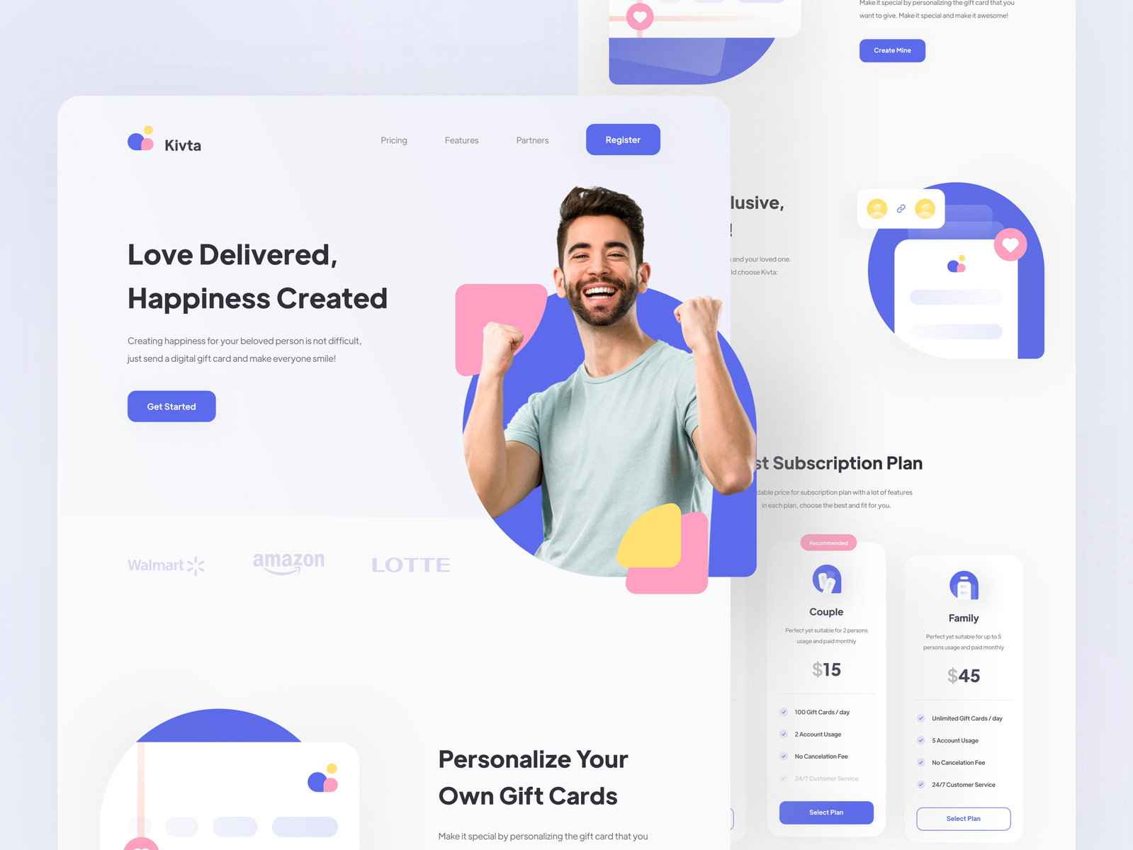Kivta - Digital Gifting Landing Page by Farrel Putra for Pixelz on Dribbble