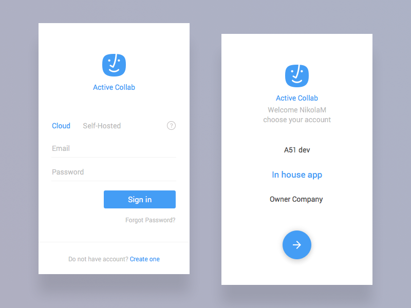 Sign in - choose account by Nikola Milasinovic on Dribbble