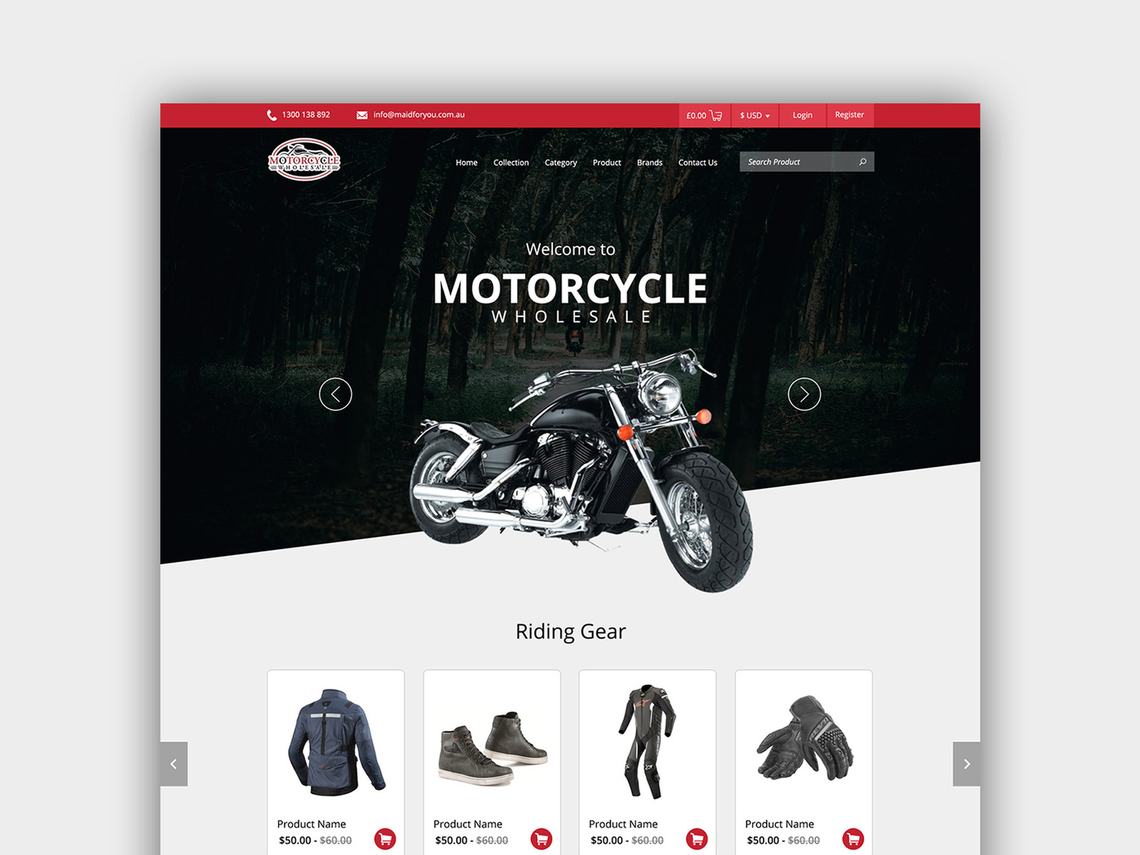 Motorcycle website by DesignZa on Dribbble