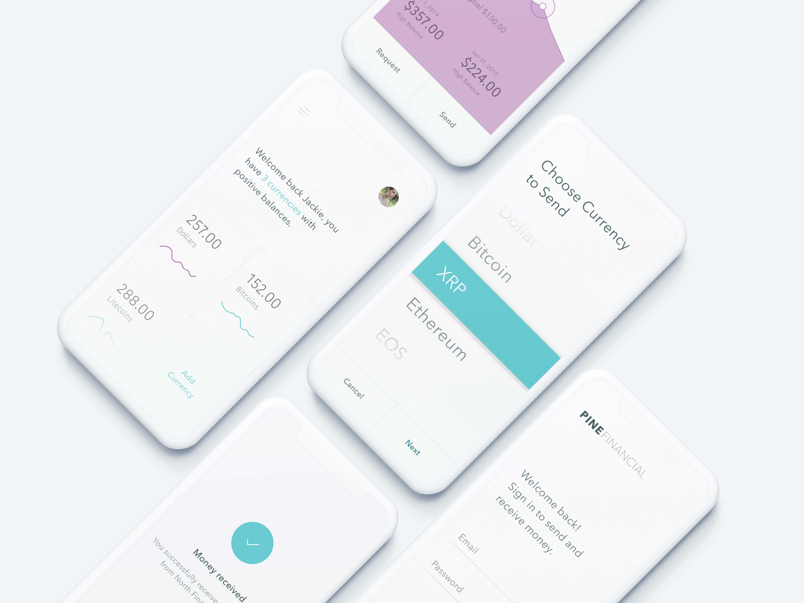 Multi-currency financial app by Lauralee Flores on Dribbble