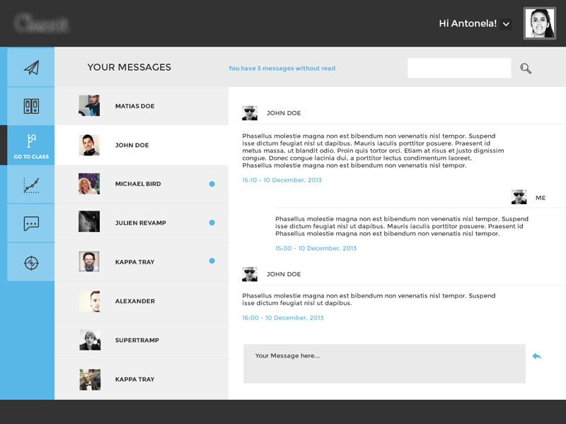 Messaging by Antonela on Dribbble