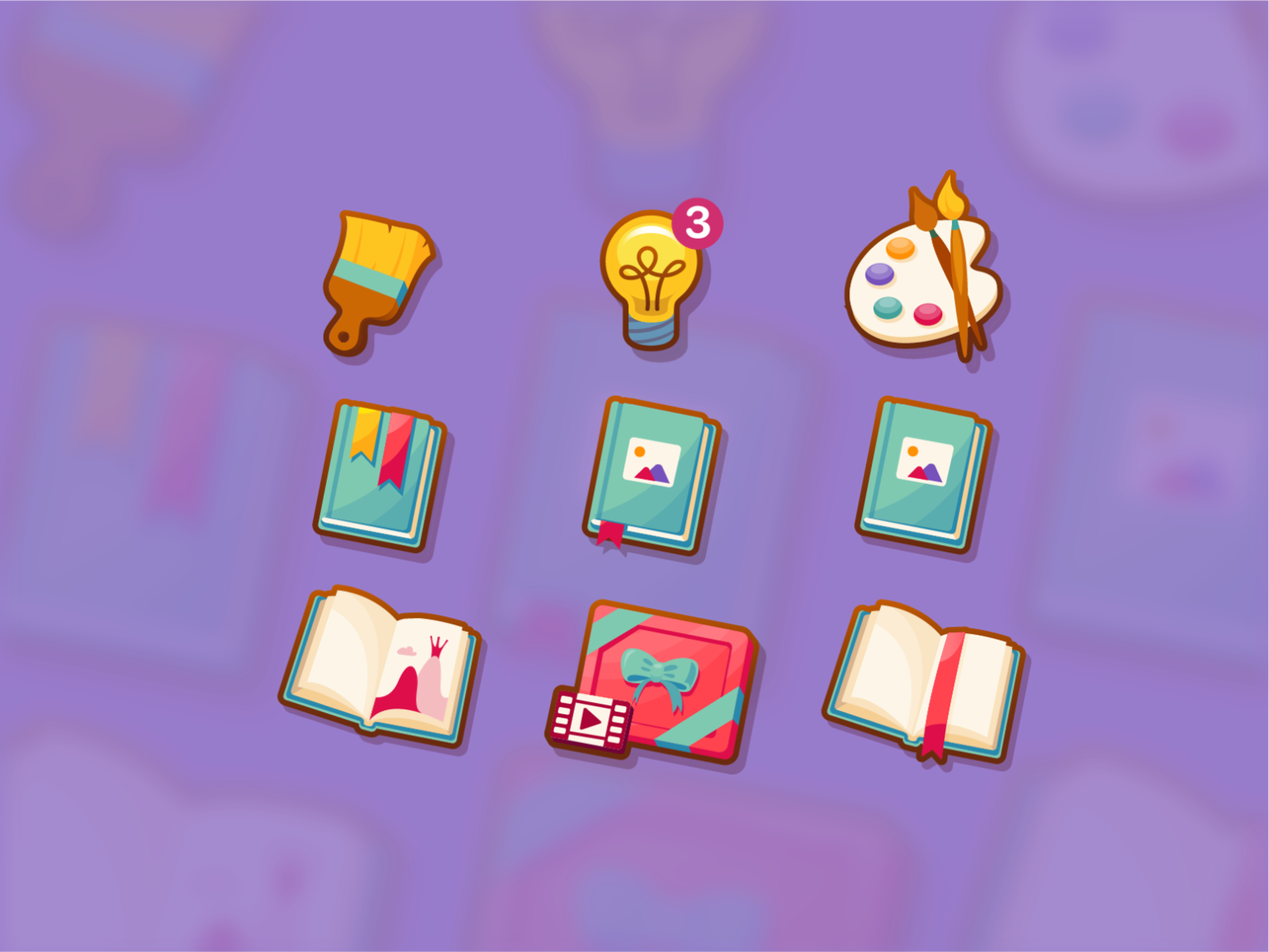 Coloring book Icon Set by Majka Boguszewicz on Dribbble