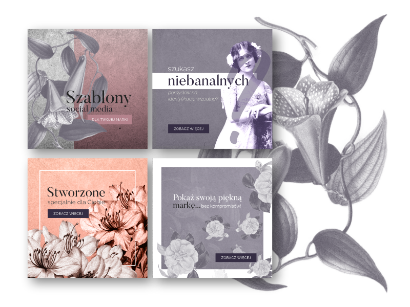 Social media romantic kind of posts by Joanna Brom on Dribbble