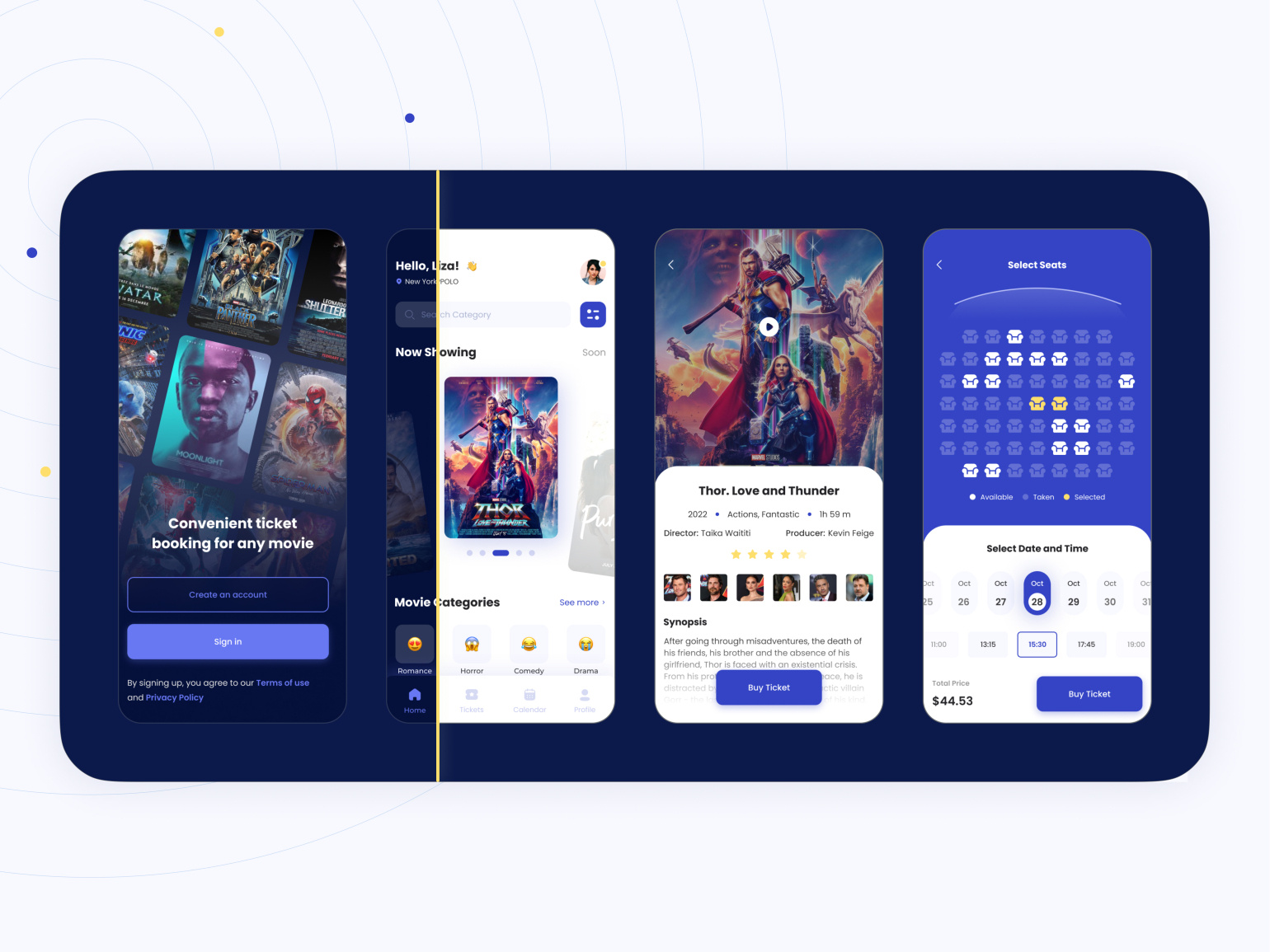 Mobile app for Movies by Oleksandra Zaderykhina on Dribbble