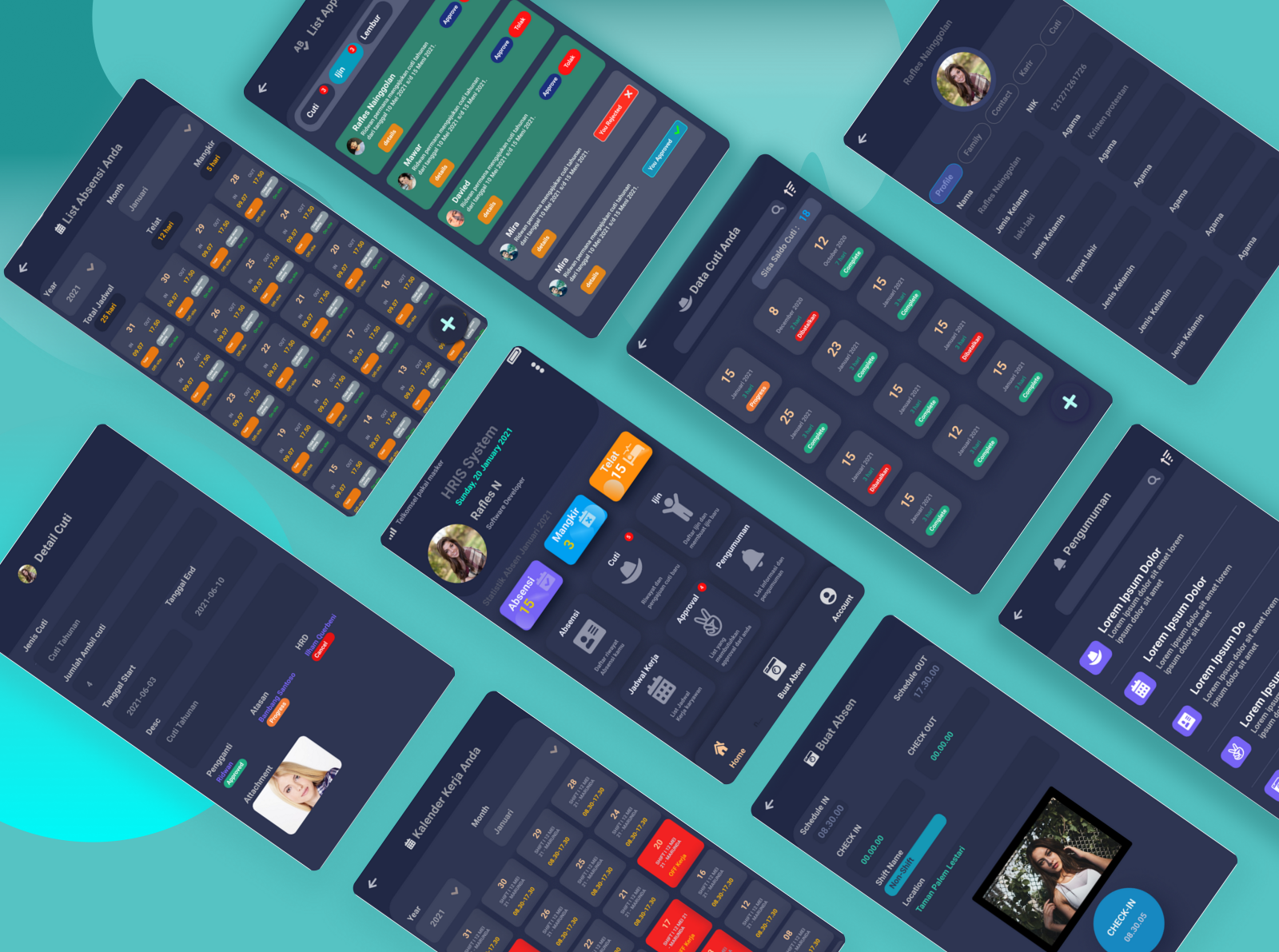 HRIS UI/UX Mobile Design by Rafles nainggolan on Dribbble