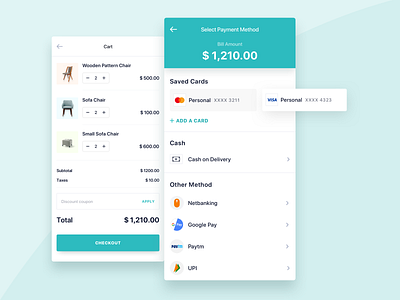 Checkout App Design by Nishant sharma for illuminz on Dribbble