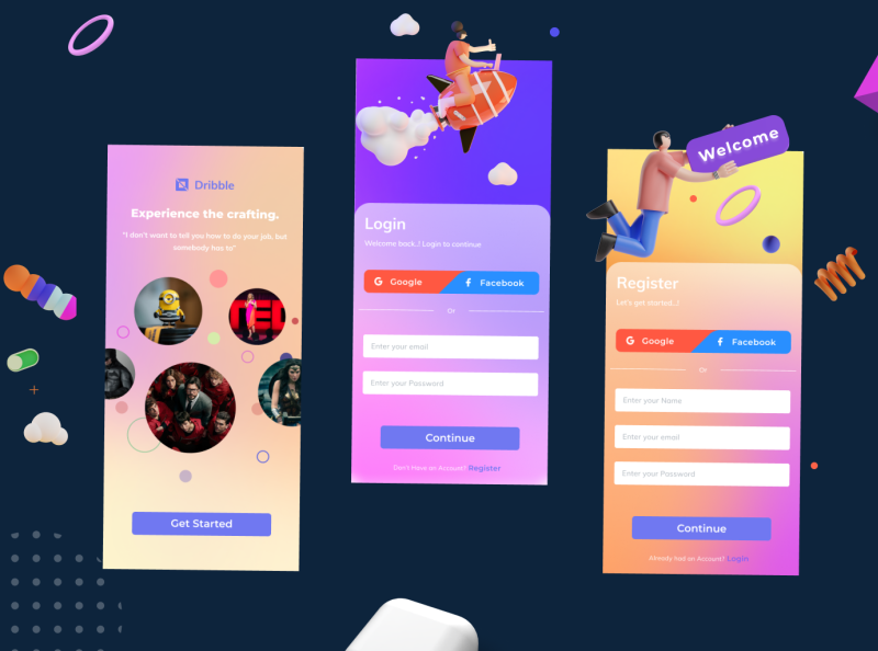 Login by Dileep Chowdary on Dribbble