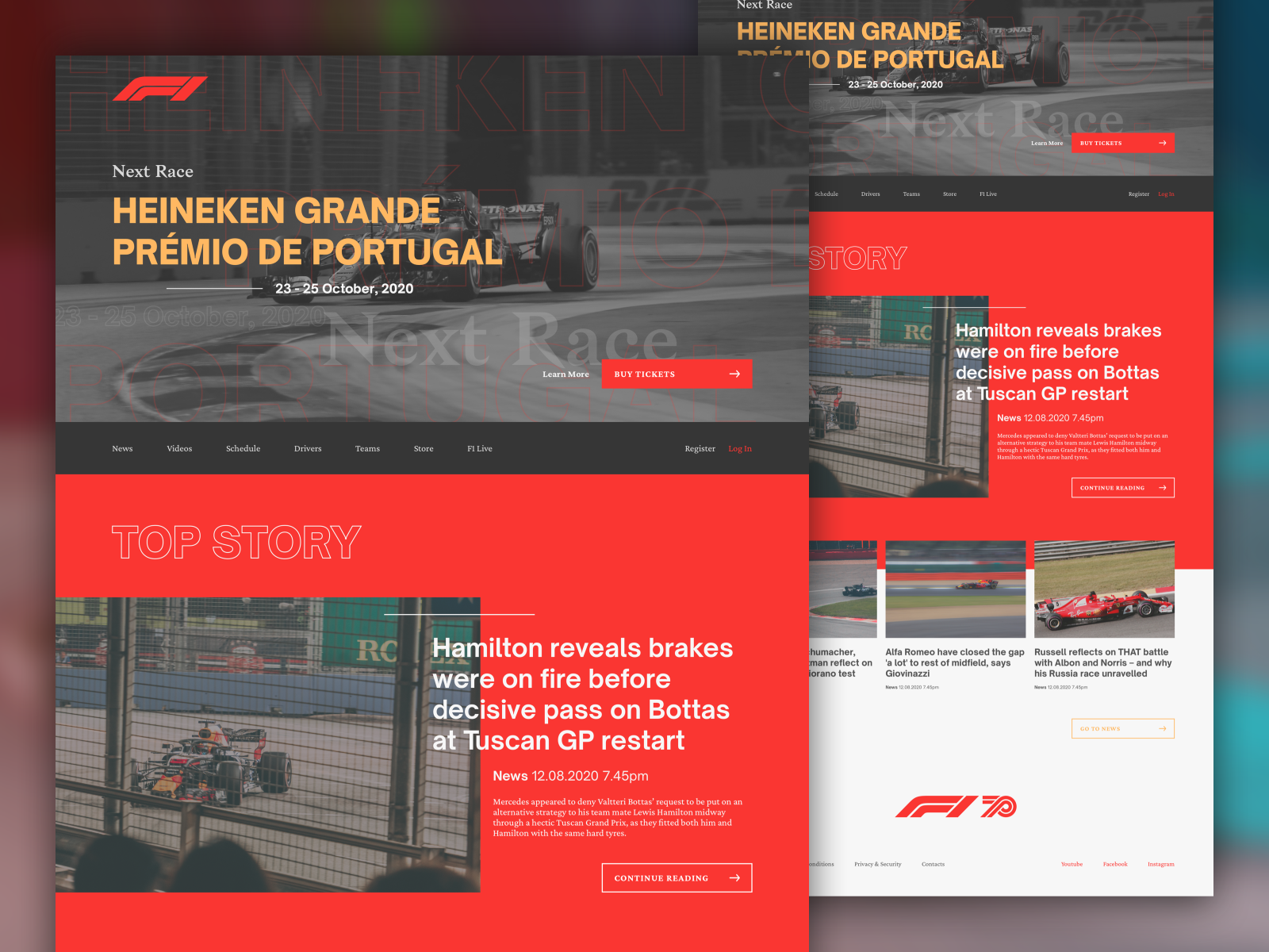 Formula 1 Homepage Re-Design by Pedro Canário on Dribbble