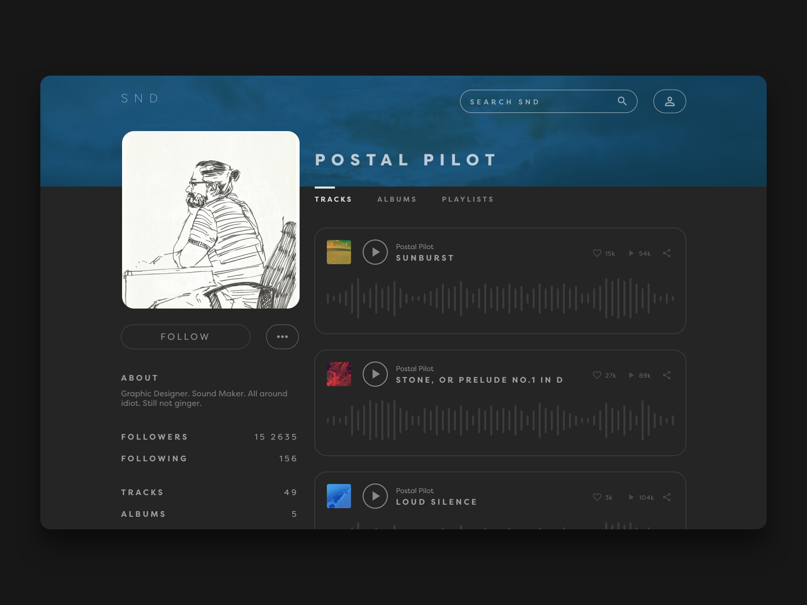 Daily UI #006 - Profile by Pedro Canário on Dribbble