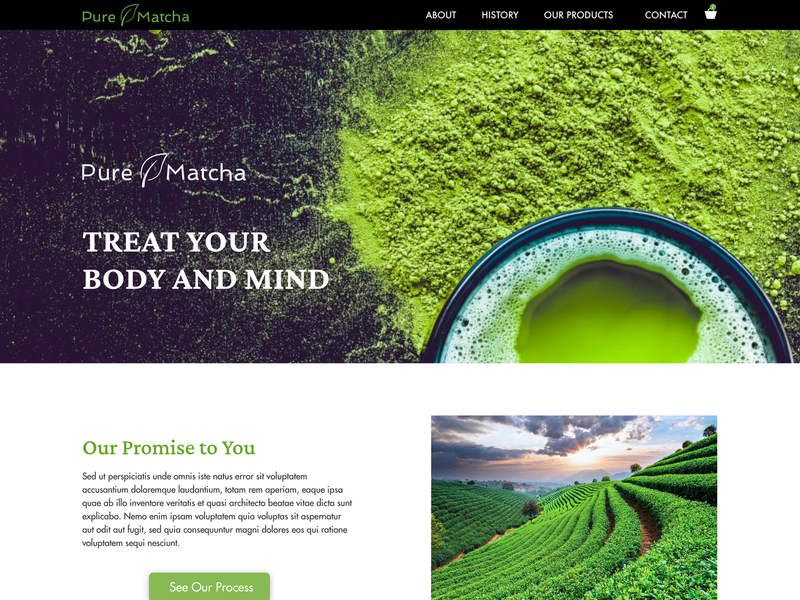 Pure Matcha Landing Page Hero by Robin H on Dribbble