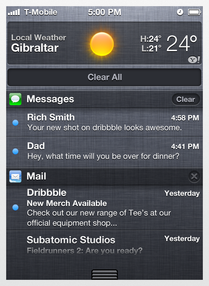 Clear All Notifications by Michael Shanks on Dribbble