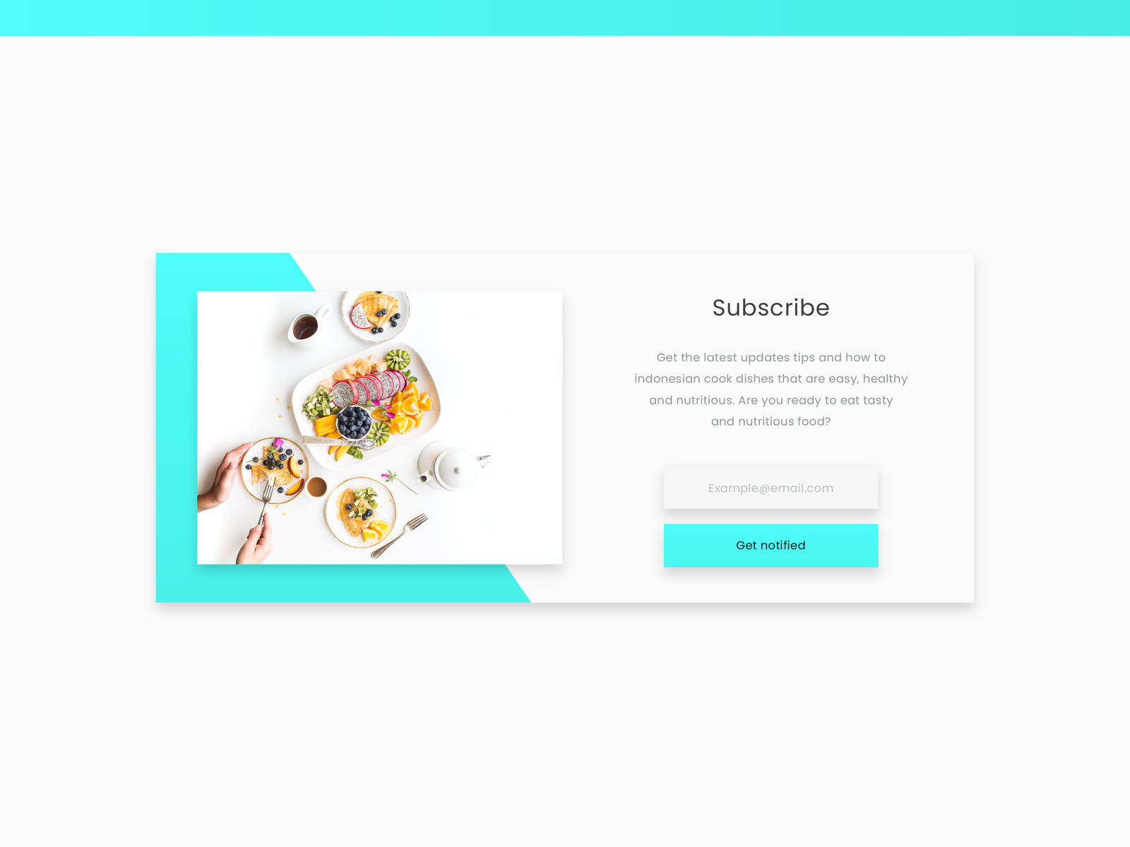 Food UI Subscribe by Akbar Yudharta on Dribbble