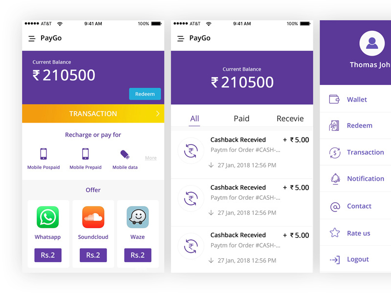 Paygo Ui by Chirag on Dribbble