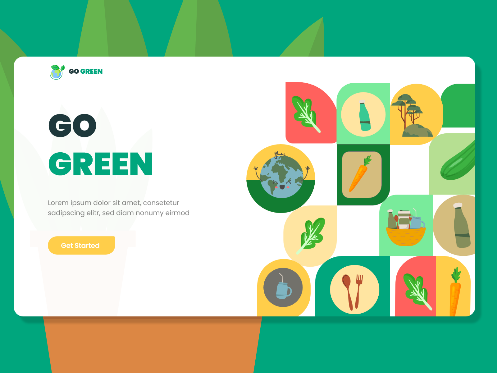 Green concept Web UI by DULA on Dribbble