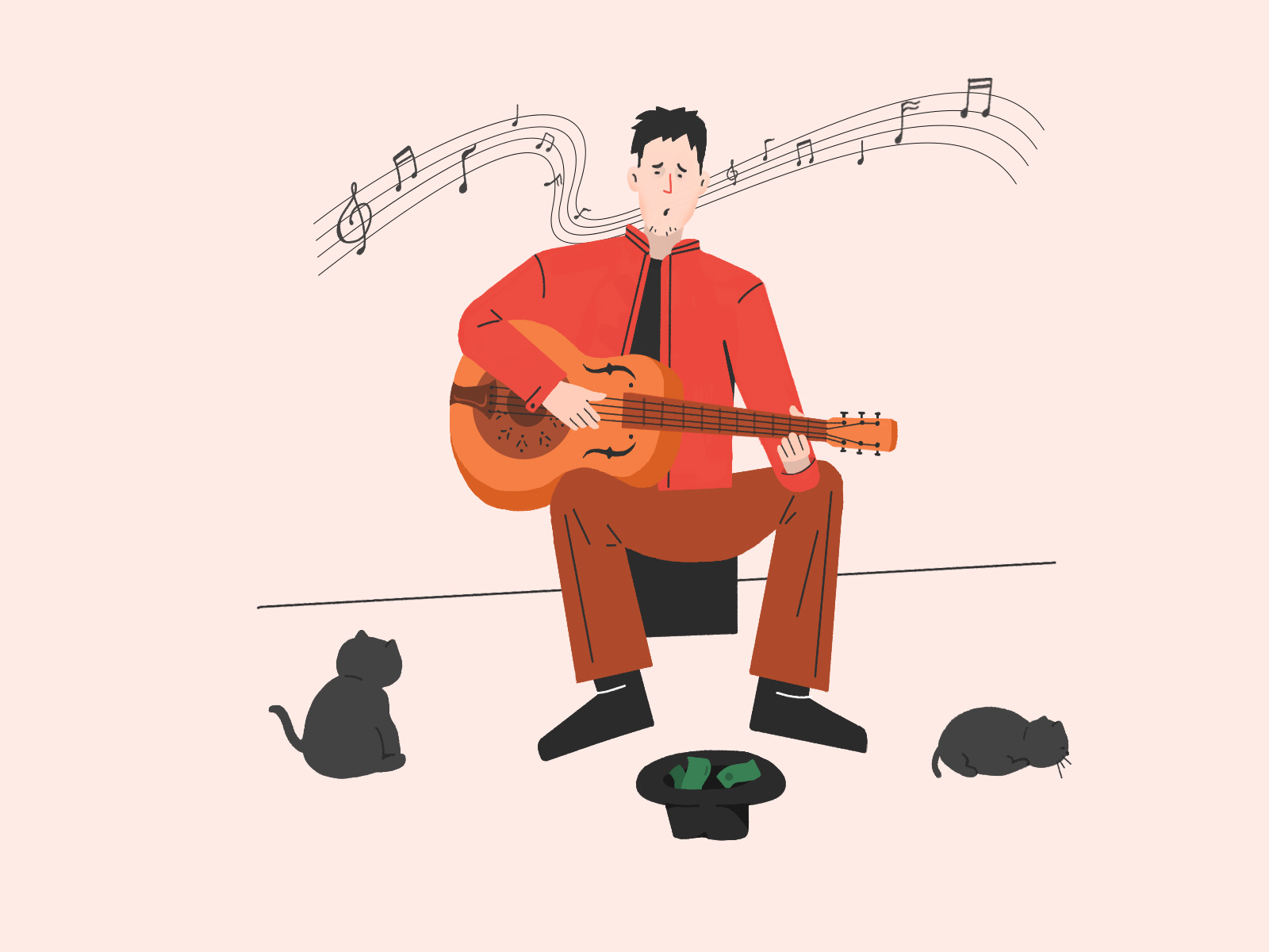 Street singer by 徐超尘 on Dribbble
