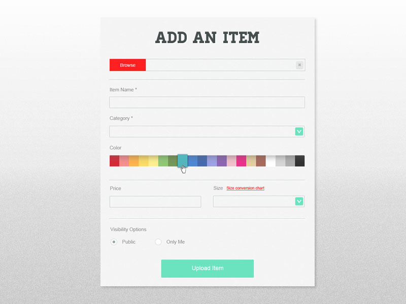 Item Upload by Kaye Syjueco on Dribbble