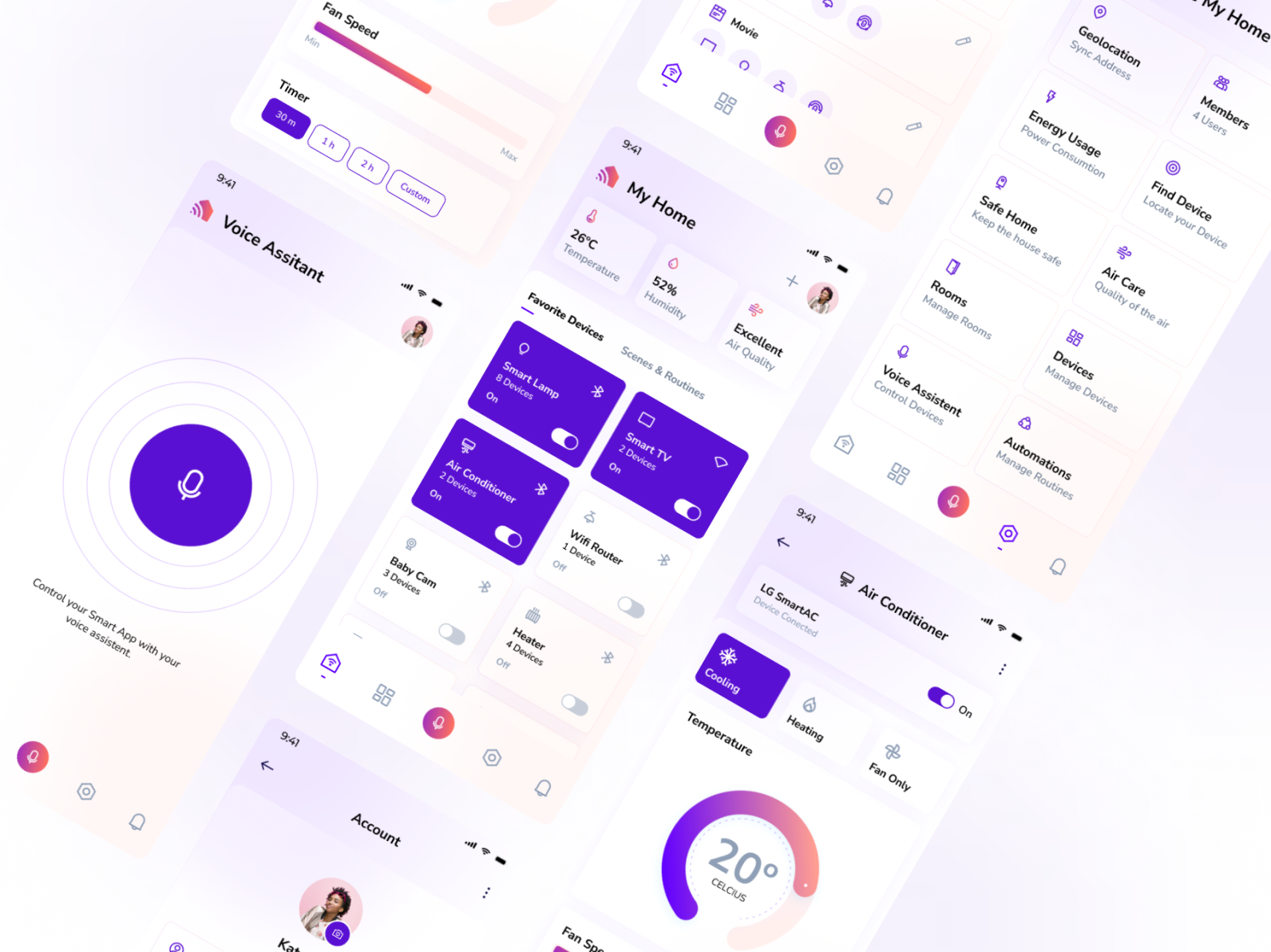 Smart Home App by Giovana Schnorr on Dribbble