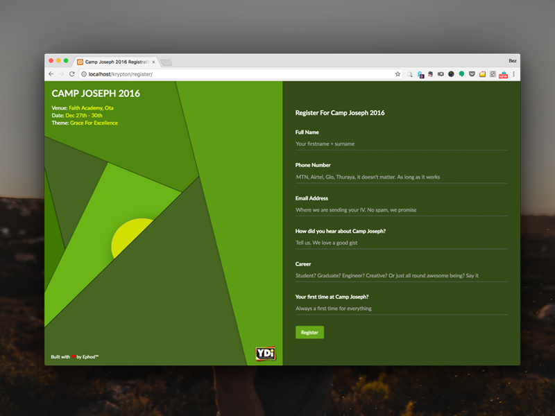 Event Invite Registration Form by Bezaleel Ashefor on Dribbble