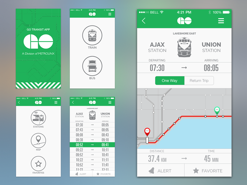 GO Transit UI Revised by Stephen Moorehead on Dribbble