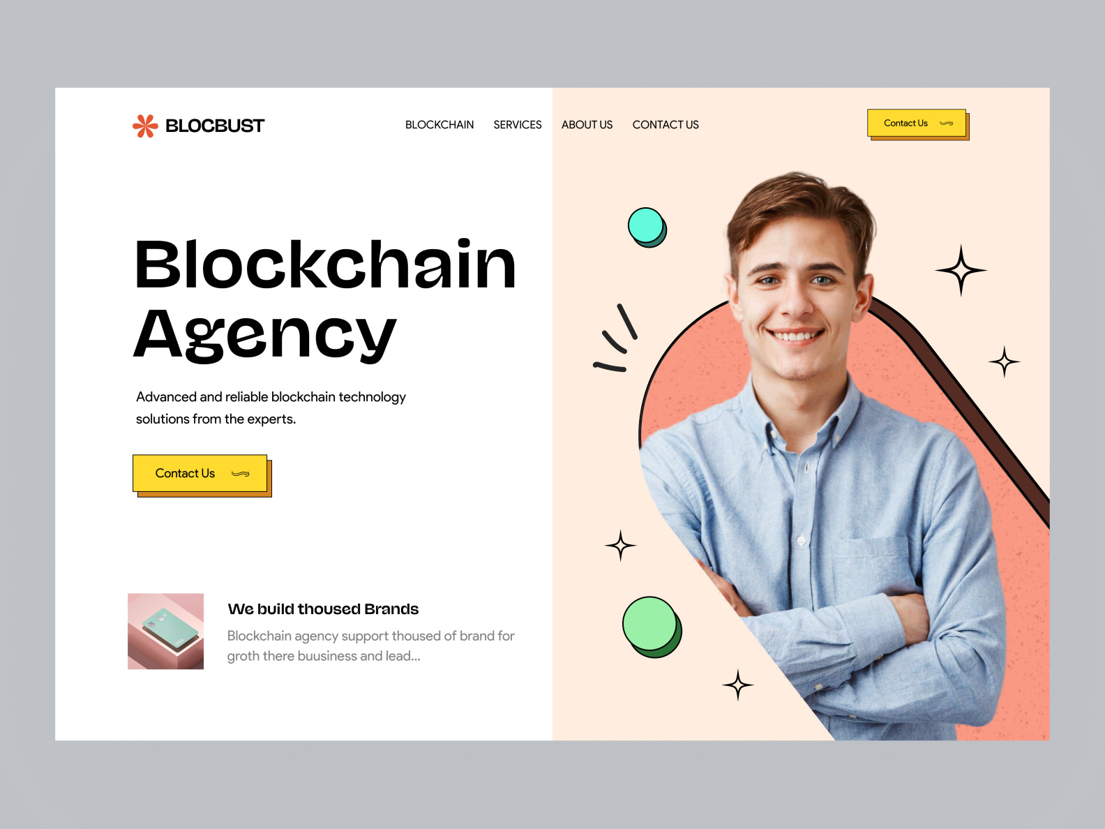 BLOCKBUST Blockchain Agency Landing page by Omar Faruk on Dribbble