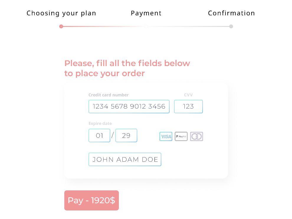 Checkout card by Sviatoslav Dulskyi on Dribbble