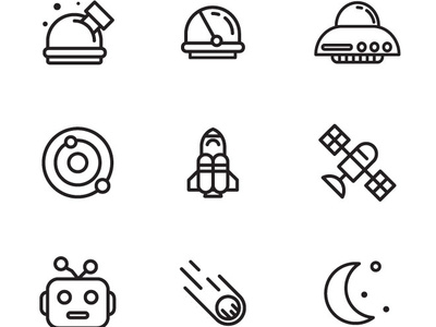 Space Exploration Vector Icons by Vector Portal on Dribbble