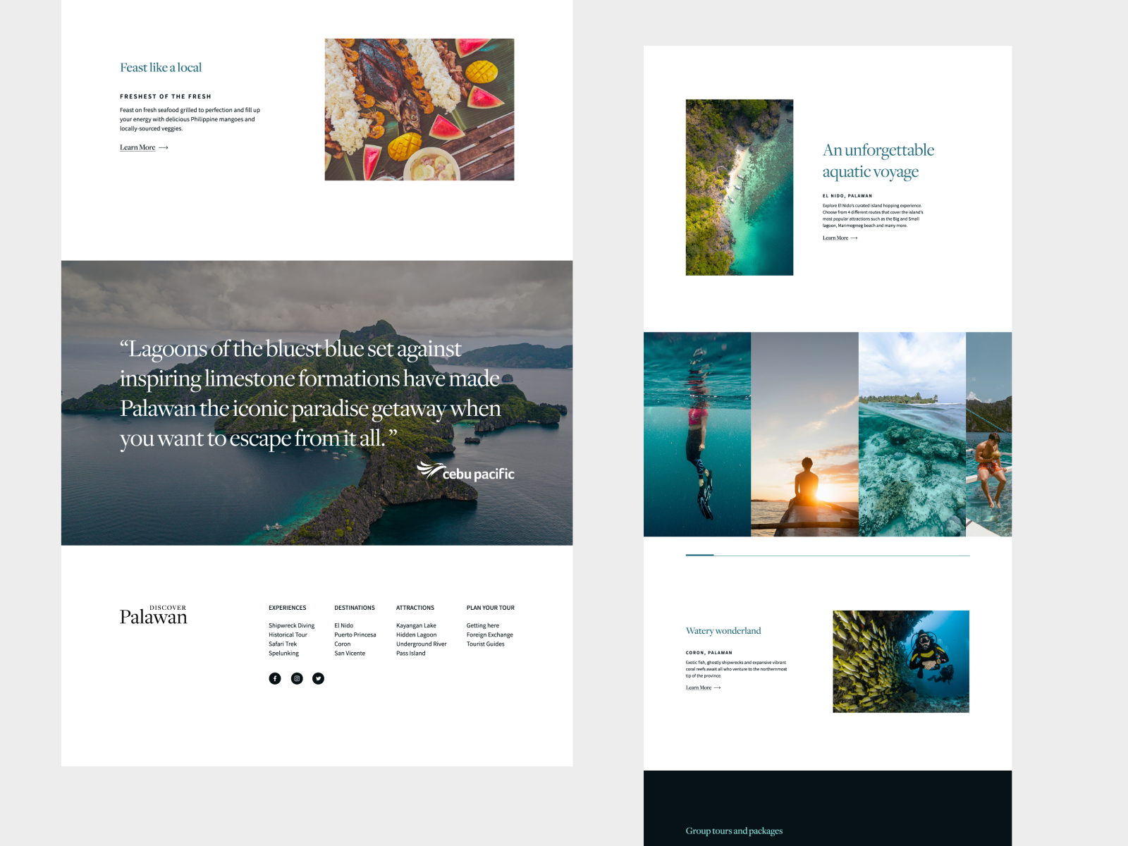 Discover Palawan - Page Explorations by Arjie Lupac on Dribbble