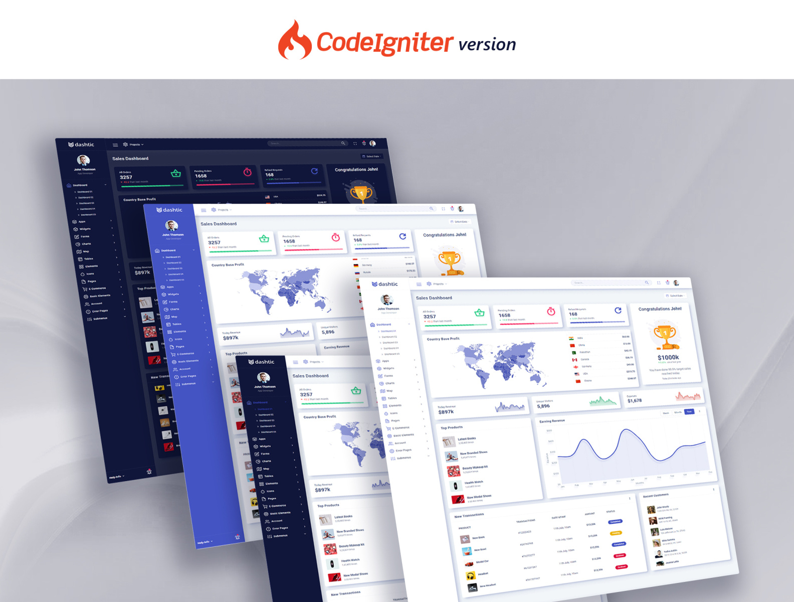 Dashtic - CodeIgniter Admin & Dashboard Template by SPRUKO™ on Dribbble