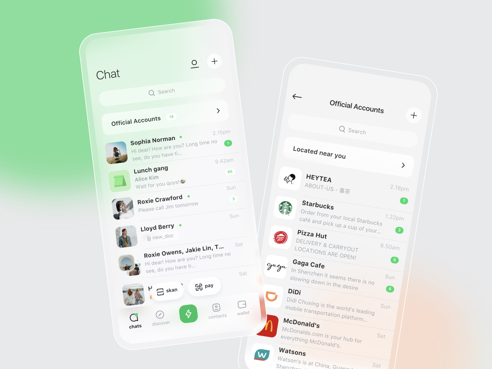 WeChat Redesign by Alya Prigotska on Dribbble