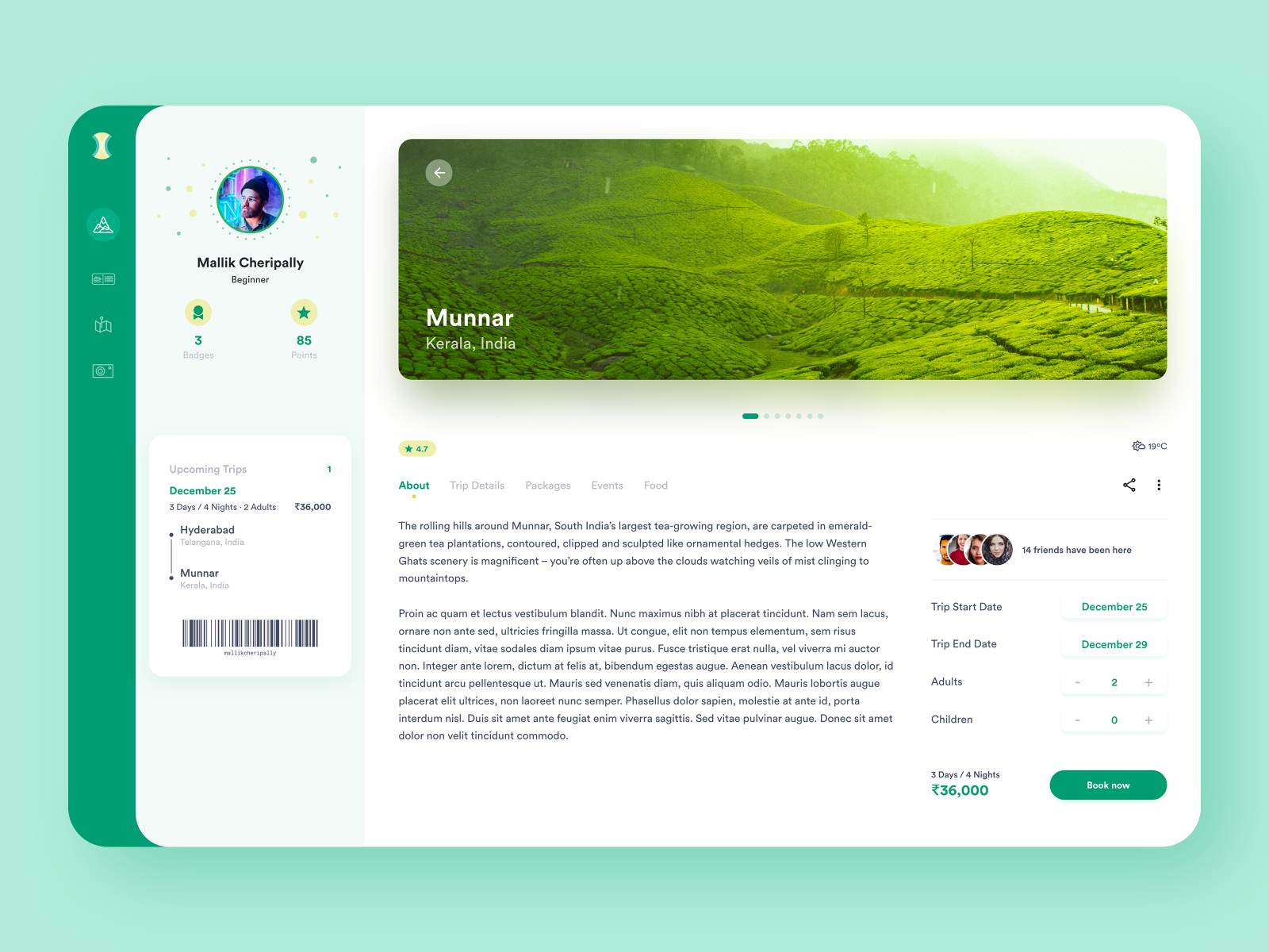 Trip Details Screen Exploration - Web by Mallik Cheripally on Dribbble