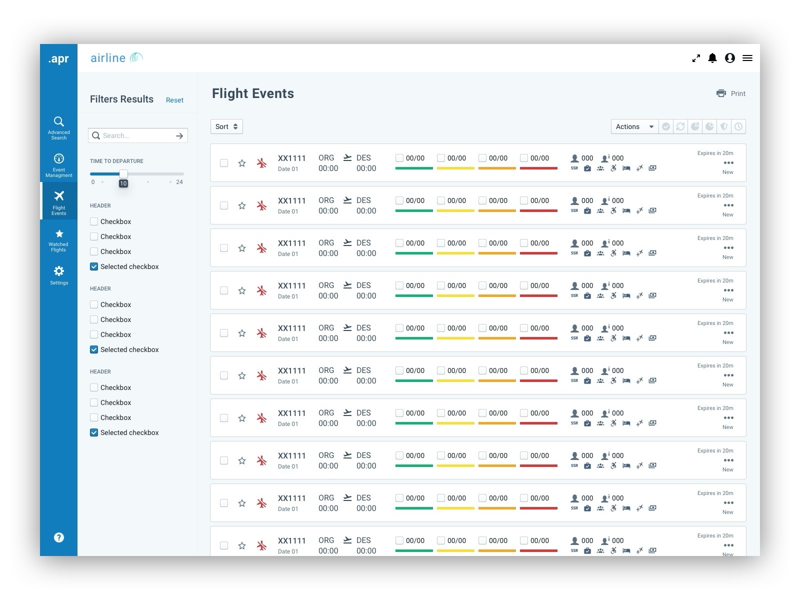 Flight Events by Mike Small on Dribbble