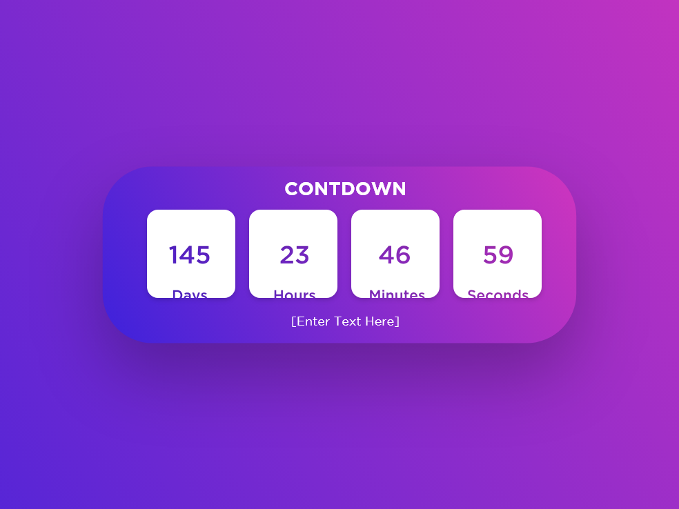 Daily UI Challenge #014 [Countdown] by Aaron Roth on Dribbble
