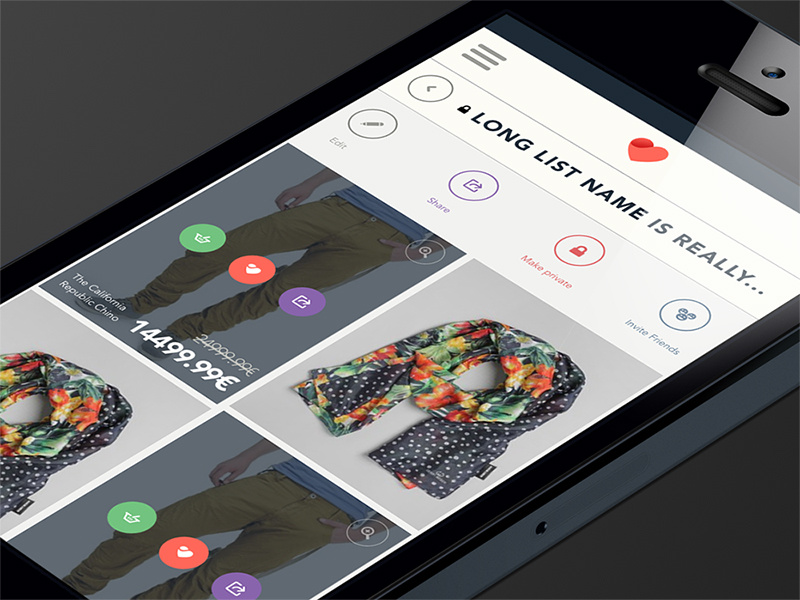 iOS: List view by Mariusz Ciesla on Dribbble