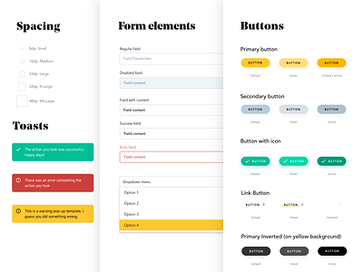 Style guide by Mariusz Ciesla on Dribbble