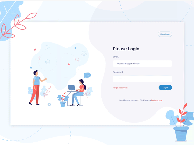 Login Page by Hajar Yazdani on Dribbble
