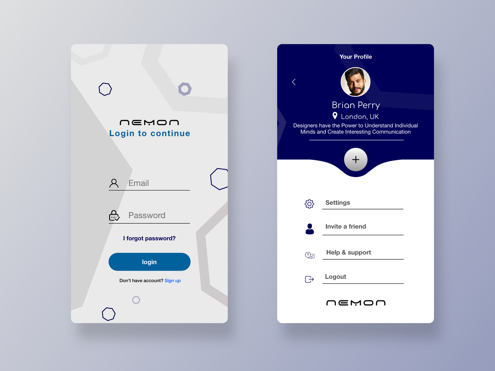 Nemon App Mockup by Sidnam on Dribbble